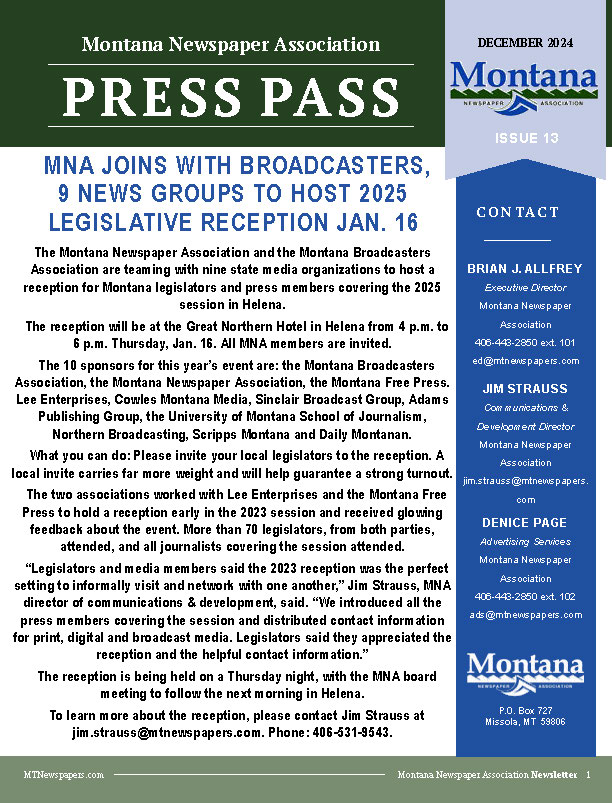 December 2024 Press Pass | Montana Newspaper Association